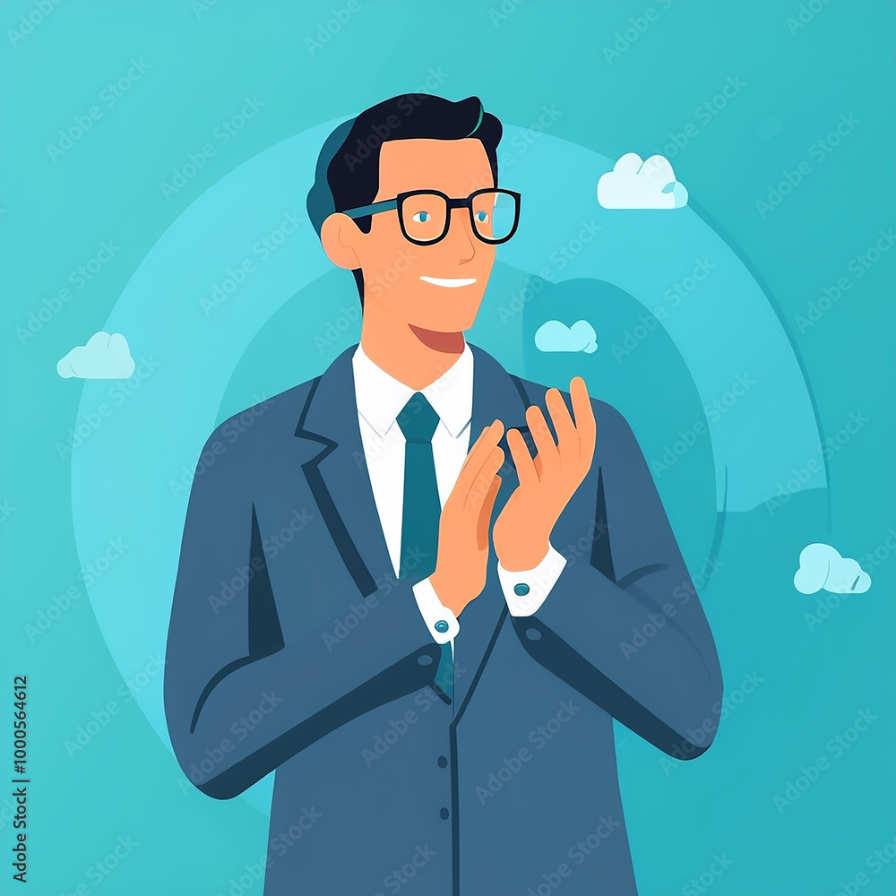 men clapping hands to congratulate Stock Illustration | Adobe Stock