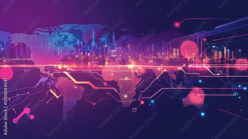 Stock-Illustration „Global Semiconductor Supply Chain Map highlighting ...