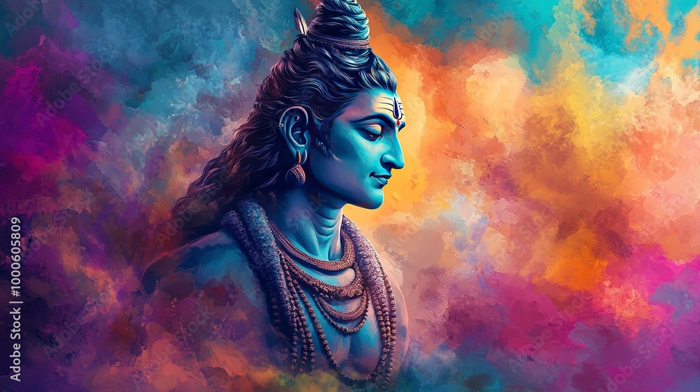 Lord Shiva Indian God 3D Wallpaper,Lord Shiva with colorful background ...