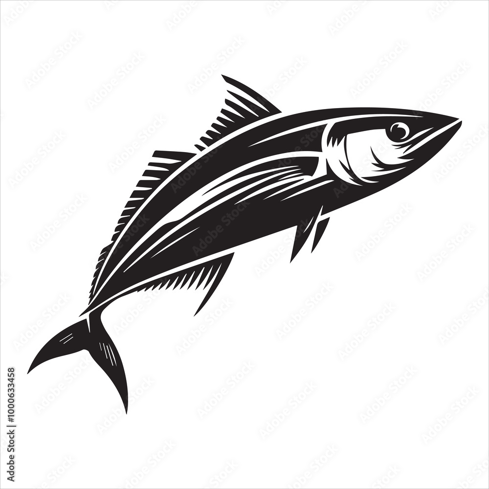 Haddock Fish Vector illustration in black and white - Fish Clipart ...