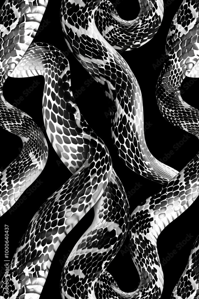 Stylish monochrome snake skin texture: seamless pattern for fashion ...