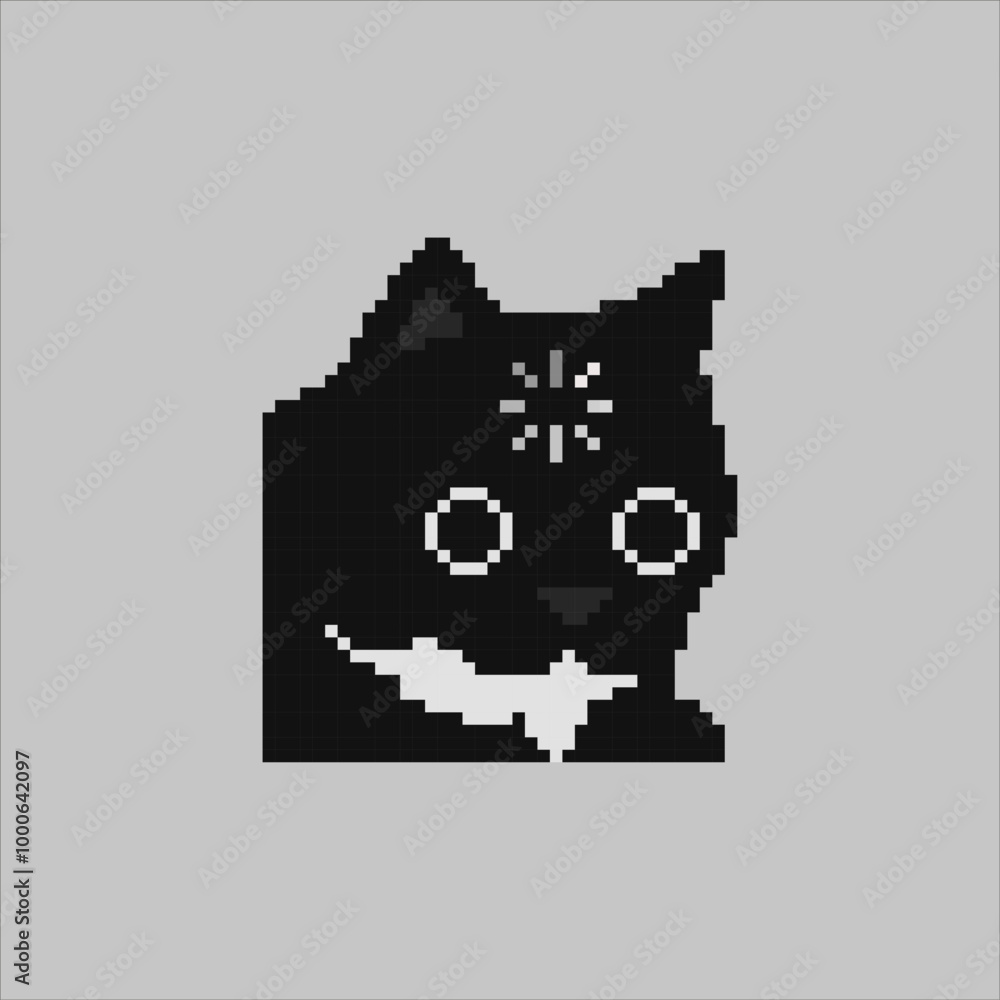 Confused cat, cat meme pixel art Stock Vector | Adobe Stock