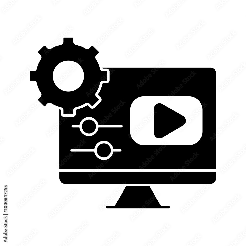video editing concept line icon. Simple element illustration. video ...