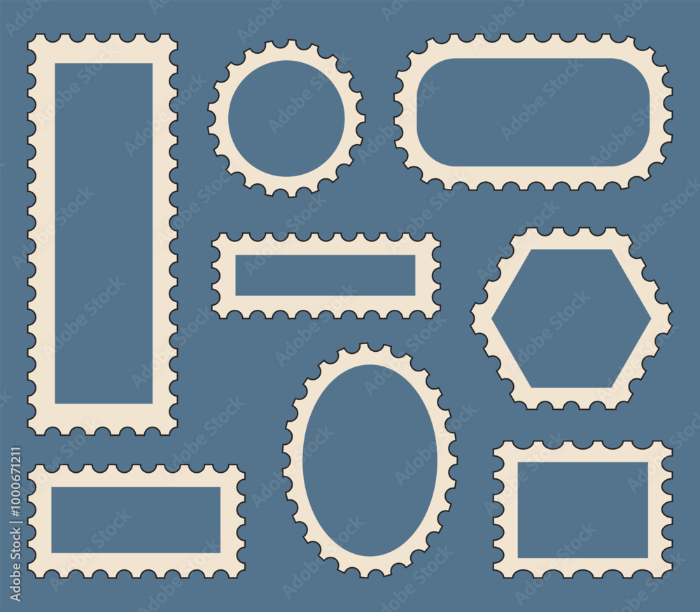 Blank postage stamp. Clean postage stamp template. Postage icon. Stock ...