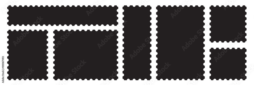 Blank postage stamp. Clean postage stamp template. Postage icon. Stock ...