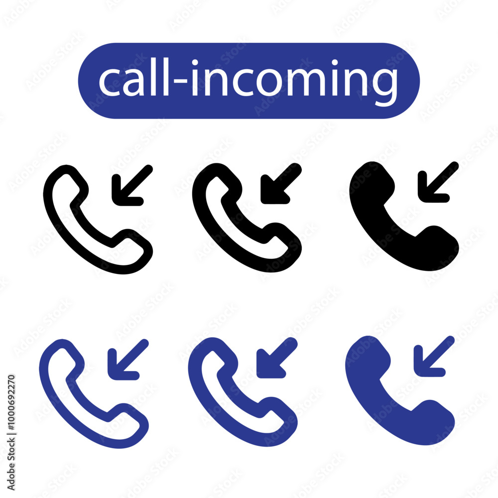 Simple Call icon set in flat style. Telephone call icons with symbol of ...