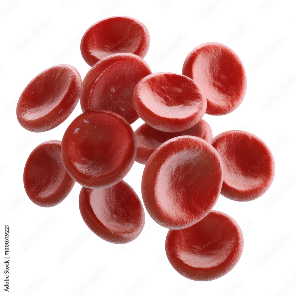 Blood Cells: A stylized representation of red blood cells under a ...