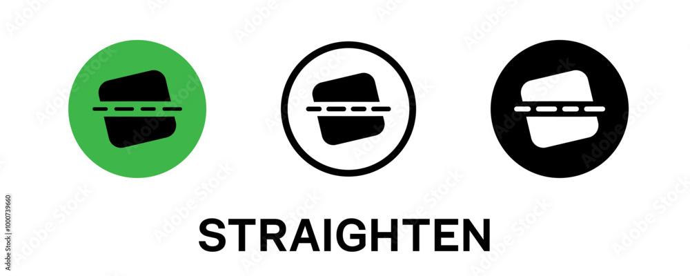 Set of icons from Seiton or Straighten in English, with 3 types of icon ...