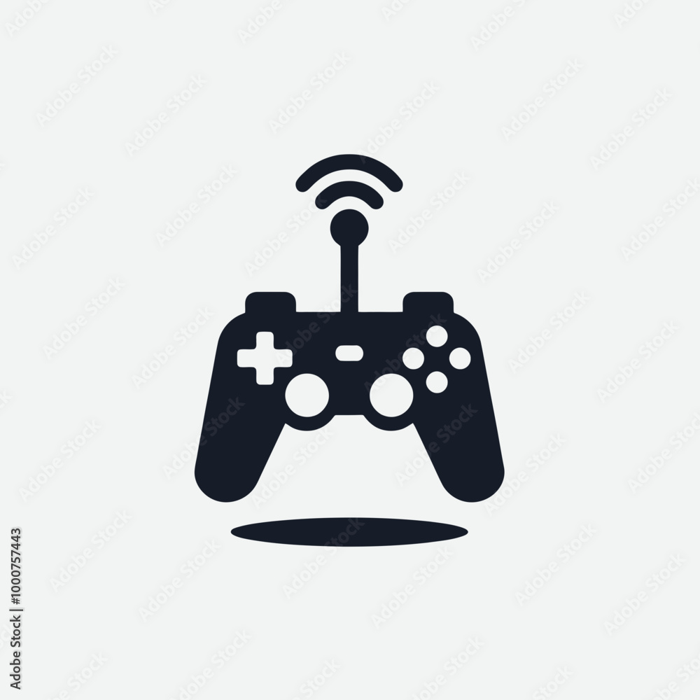 elegant black silhouette style joystick, Gamepad joystick virtual game ...