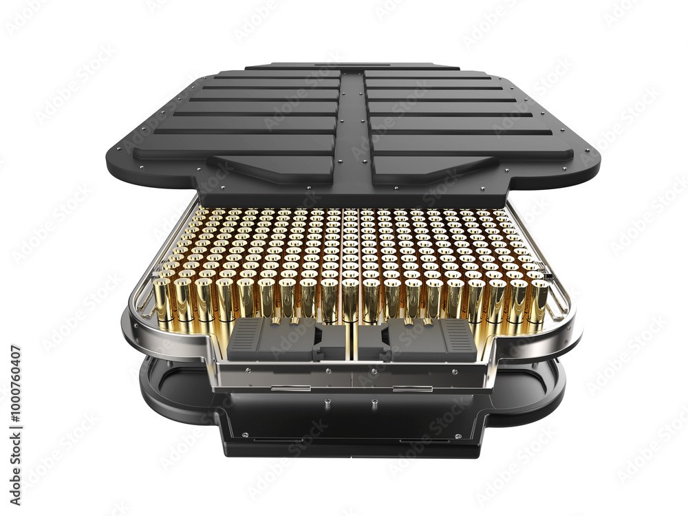 Exploded view of black ev battery pouch with cylindrical cells Stock ...