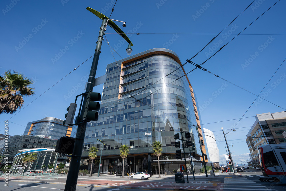 San Francisco, CA, USA - Feb 22, 2024: Exterior view of Uber's new ...