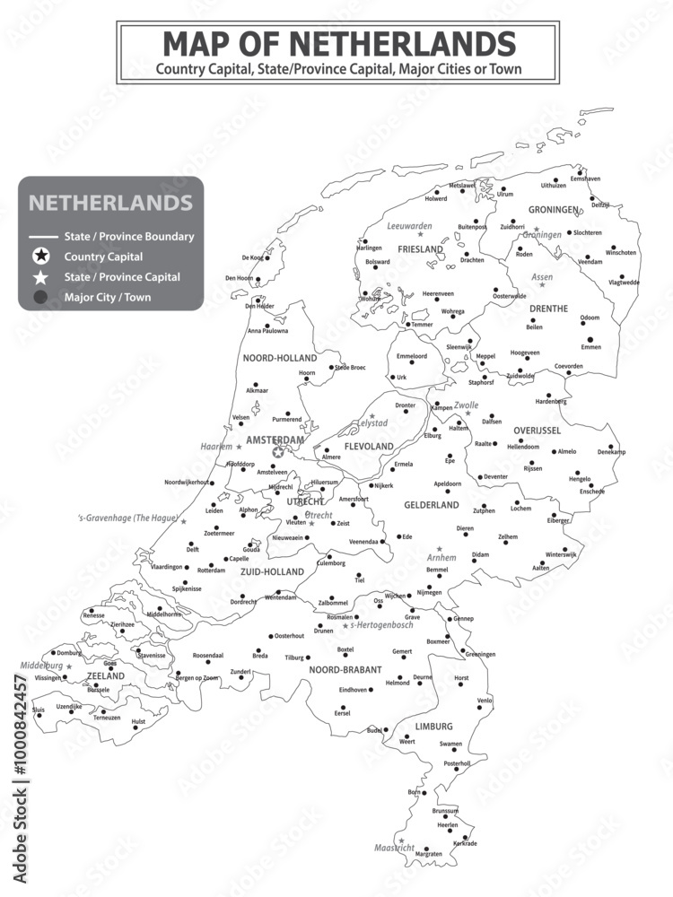 European Country Geography Political map. Political map of country with ...