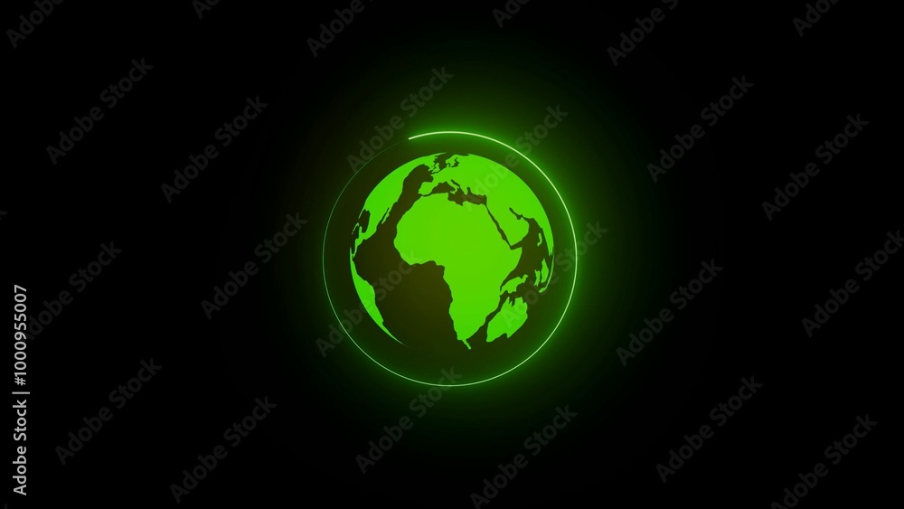 World map rising sun. Solar eclipse globe icon, space sunlight. Planet ...