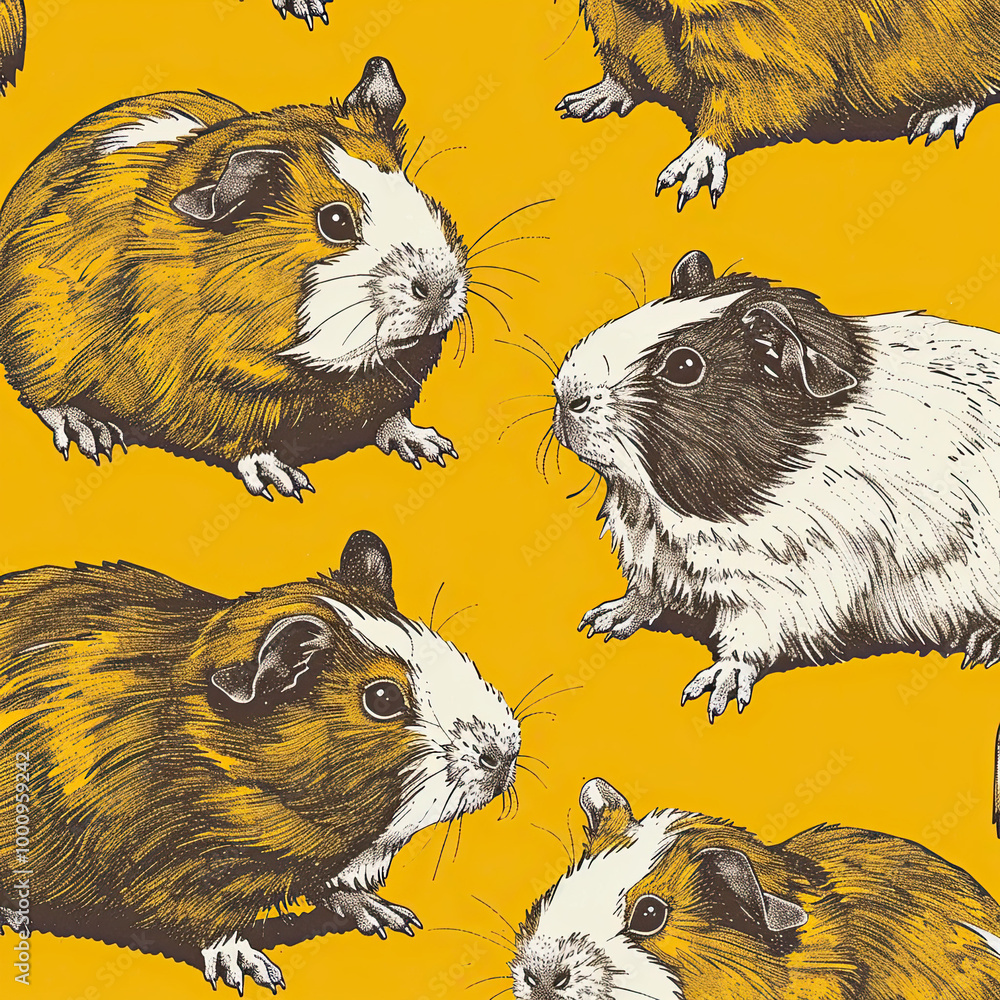 Beautiful Wallpaper with a Guinea Pig Design, Ideal Rodent Poster or ...