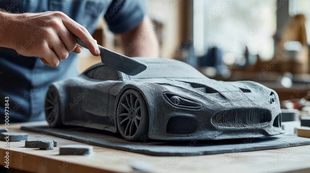 Clay Car Model Sculpting Stock Photo | Adobe Stock