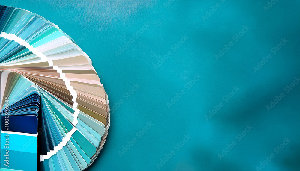 Color cyan and its applications, featuring elements like color palettes ...