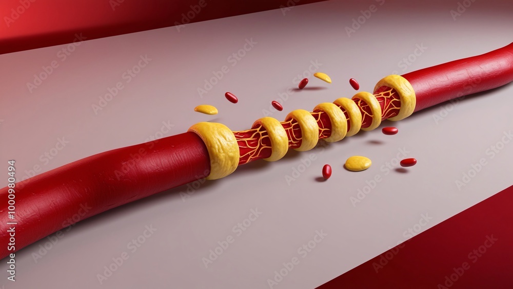 Medical Illustration of Atherosclerosis Cross-Section of Artery with ...