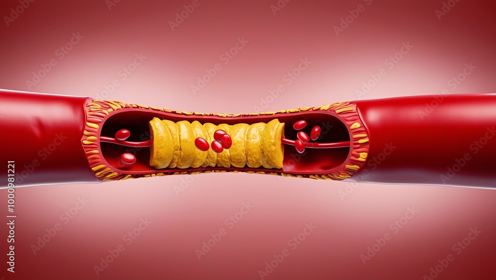Medical Illustration of Atherosclerosis Cross-Section of Artery with ...