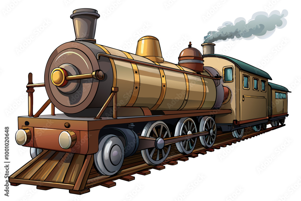Steam train vector image, isolated on white background Stock Vector ...