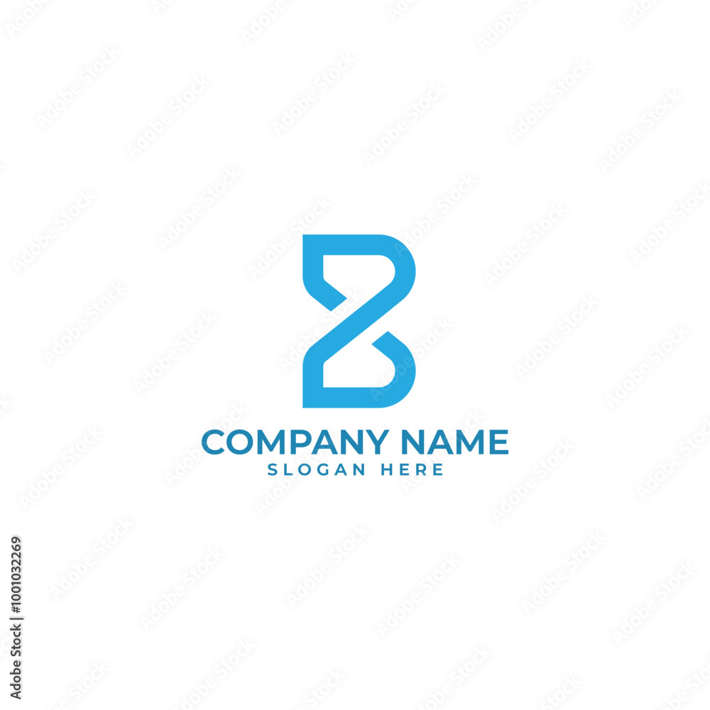 letter B in shape of infinity sign in modern and geometric style for ...