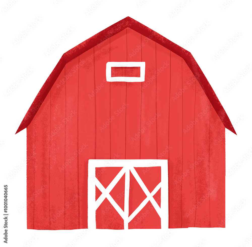 Red barn png digital art, transparent background Stock Illustration ...