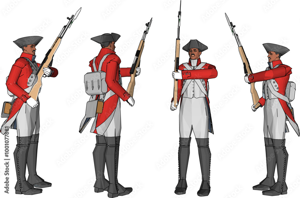 Vector sketch illustration design of soldiers in royal uniforms ...