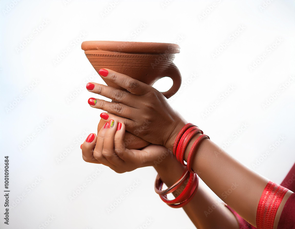 FRONT VIEW OF PUJA DHUNUCHI ,DURGA PUJA , FEMALE HAND HOLDING BENGALI ...