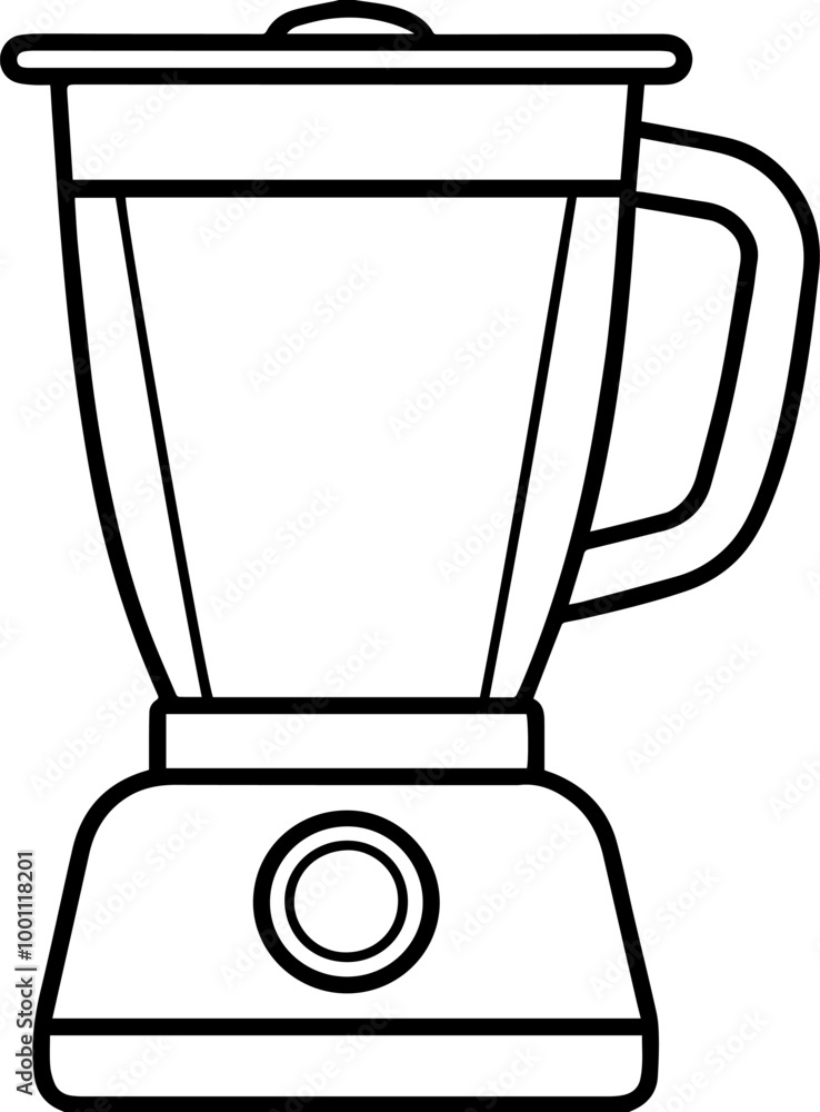 blender outline coloring book page line art vector illustration Stock ...