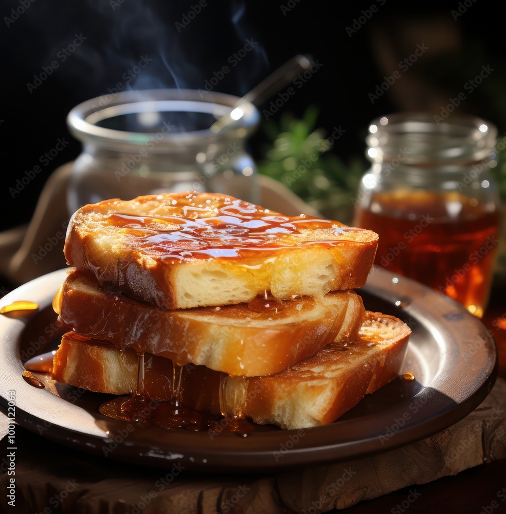 a malaysian cuisine, roti bakar, toasted bread smothered with coconut ...
