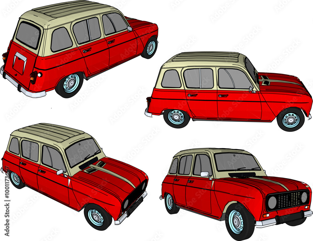 Vector sketch illustration of the silhouette of a classic vintage taxi ...