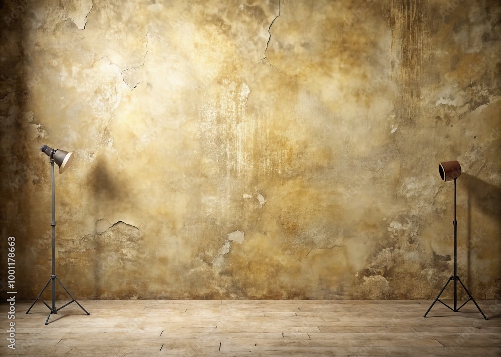A vintage-inspired photography studio background featuring a distressed ...
