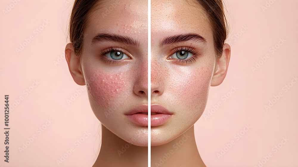 A beauty tutorial-style image set showing the process of concealing ...