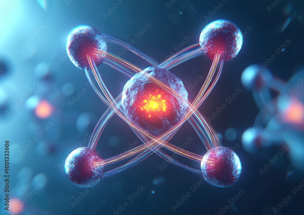 Artistic Digital Representation of Subatomic Particle with Glowing ...