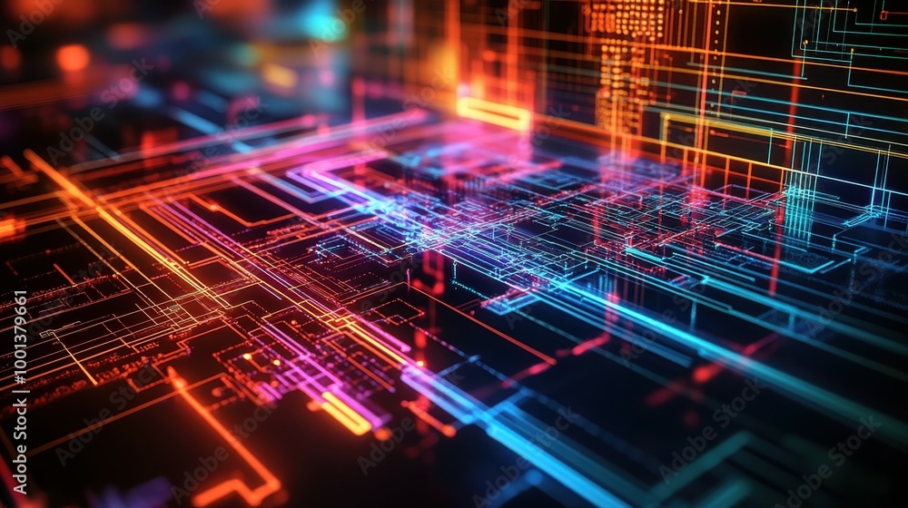 Detailed close-up view of a computer screen displaying intricate CAD ...