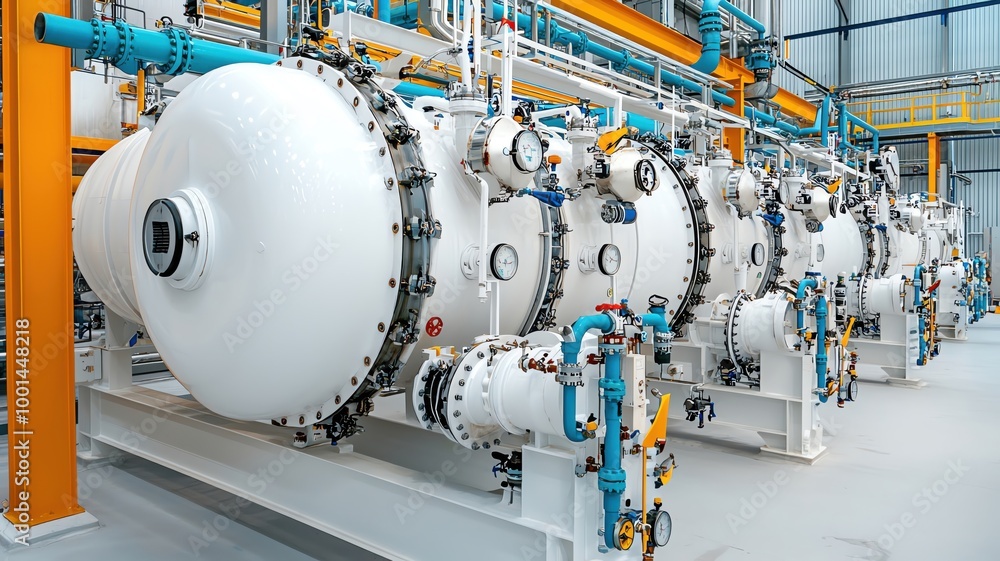 The energy of water harnessed in a modern desalination plant, providing ...