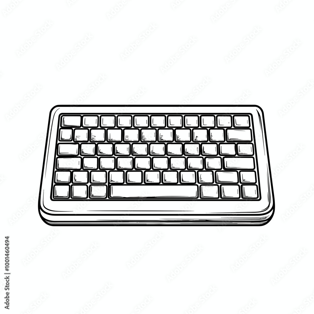 cute kawaii keyboard coloring pages kids Stock Vector | Adobe Stock