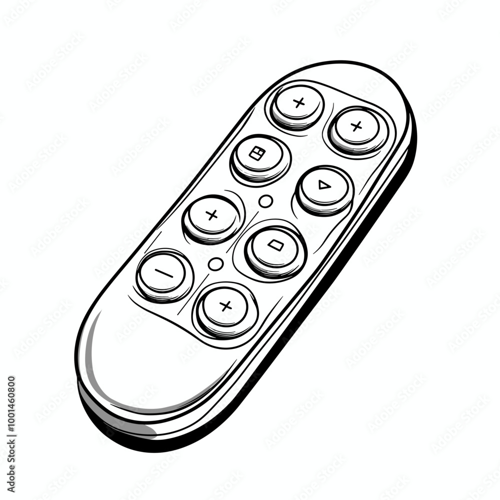 Cute Kawaii tv remote Coloring Pages Kids Stock Vector | Adobe Stock