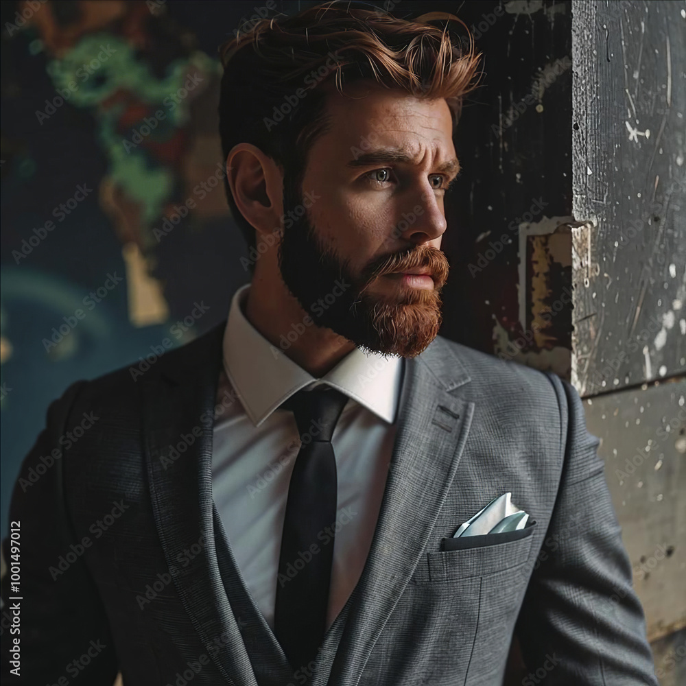 A distinguished man with a well-groomed beard and sharp features ...