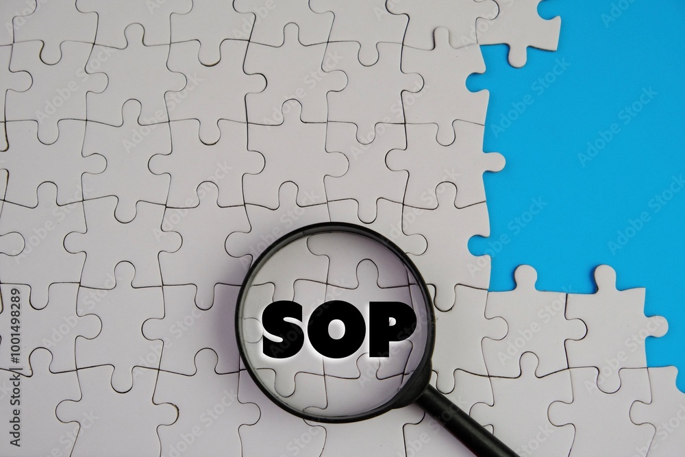SOP - acronym from wooden blocks with letters, abbreviation SOP ...