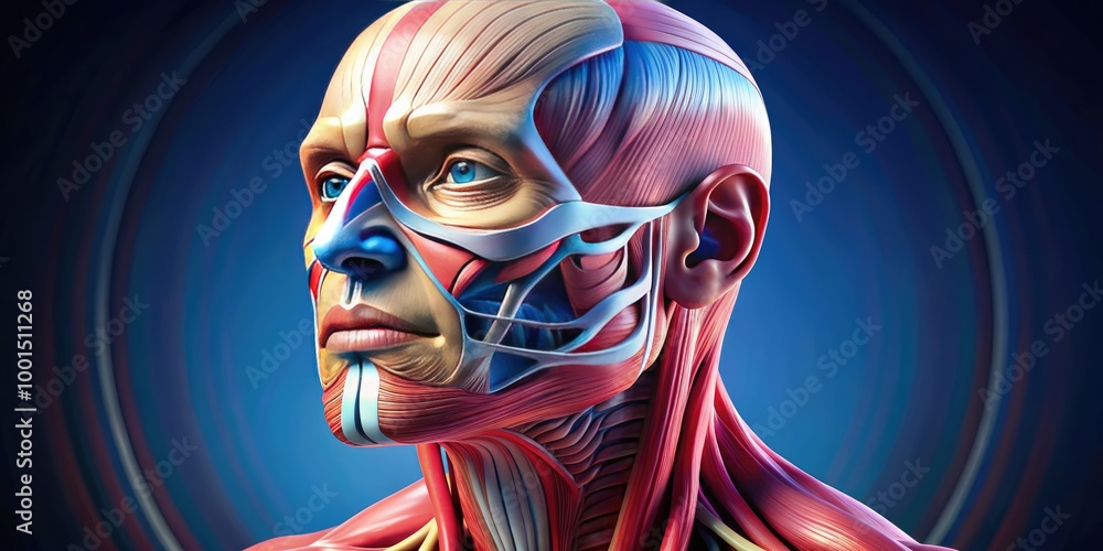 Detailed Illustration of Jaw Muscle Anatomy Showing Major Muscles and ...
