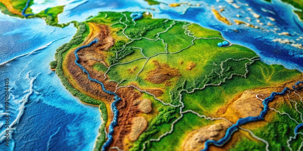 Detailed Map of the Amazon Rainforest Highlighting Biodiversity and ...