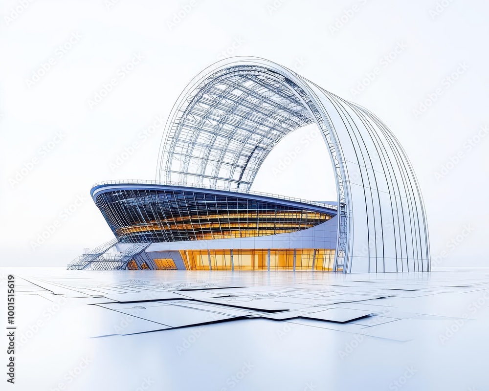 Structural analysis of a futuristic sports stadium, Engineering Drawing ...