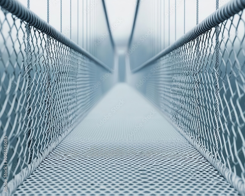 High-resolution image of a suspension bridge, tension and compression ...