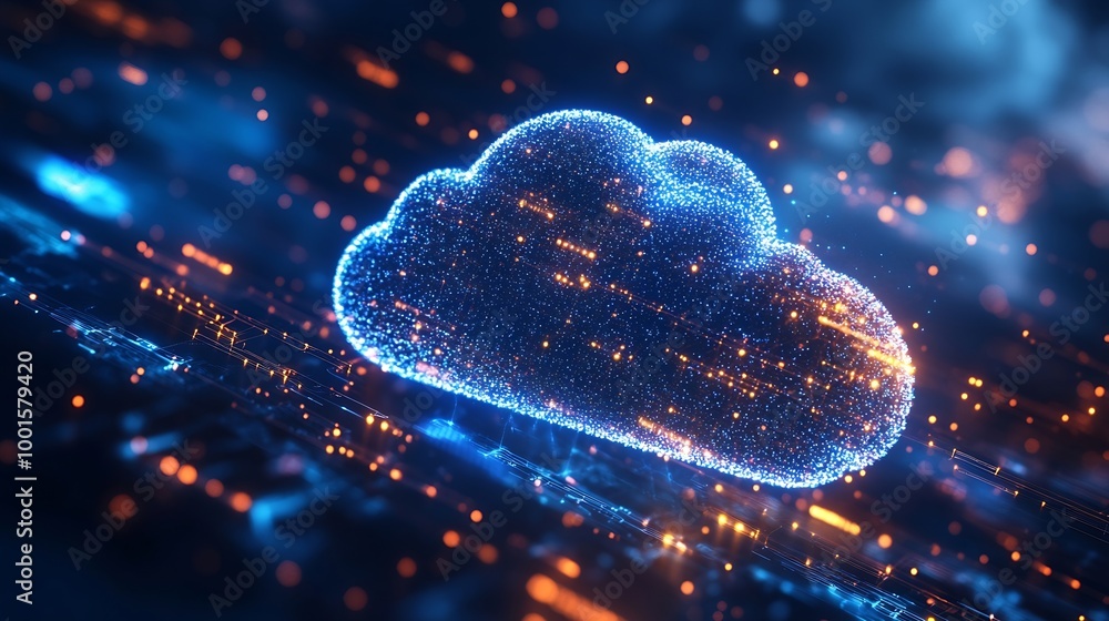 Image of data transfer between cloud server and various information ...