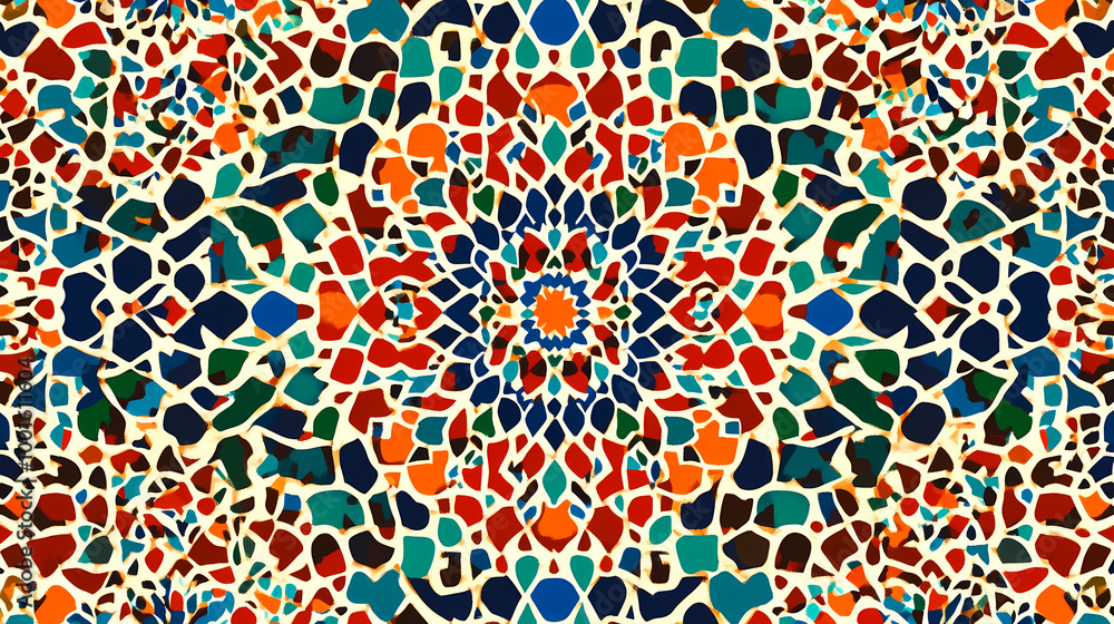 Complex zelij pattern. art design star. generate ai. Moorish ...