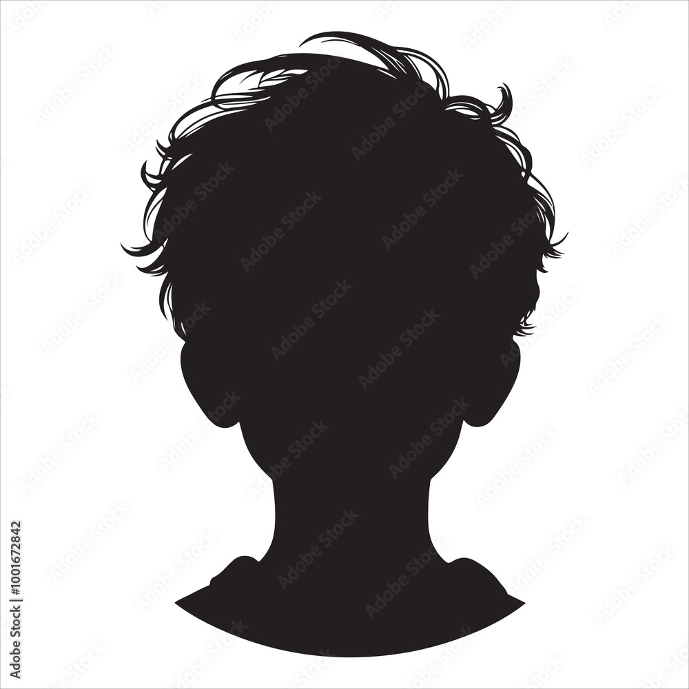 Child boy face silhouette on white background Stock Vector | Adobe Stock