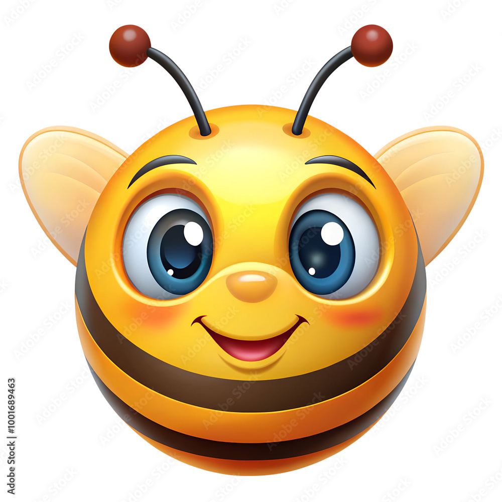 Cute bee face emoji Stock Photo | Adobe Stock