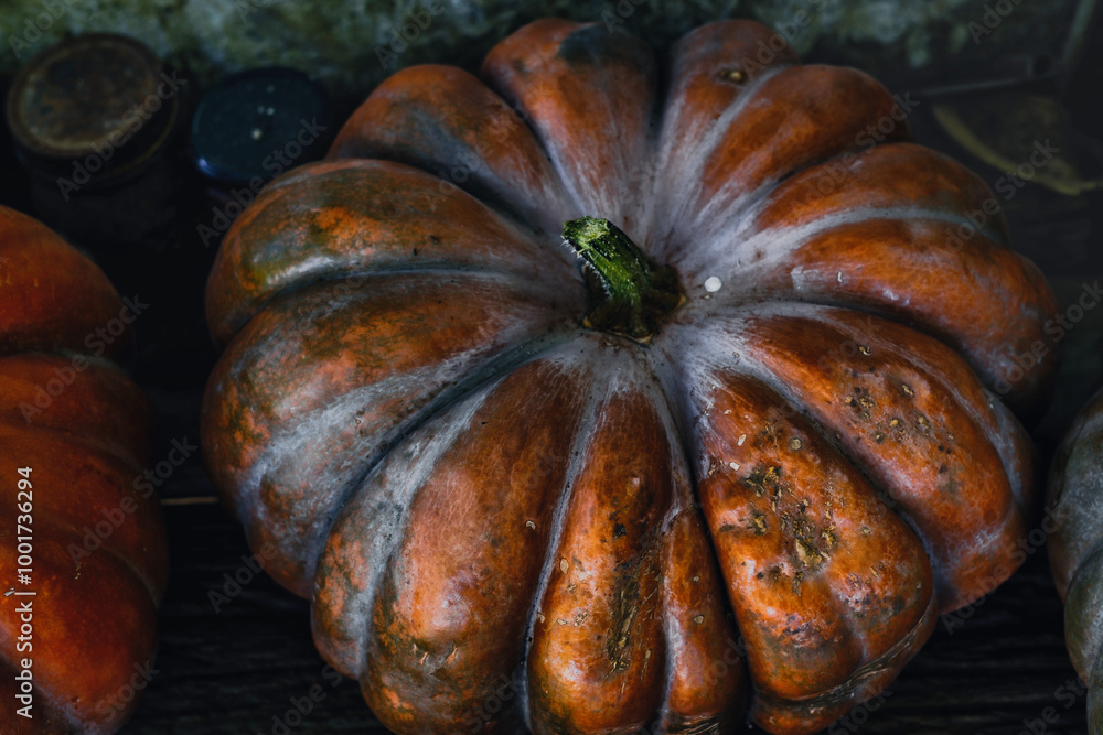 Photo Stock the orange pumpkin symbol of Halloween, a famous holiday on ...