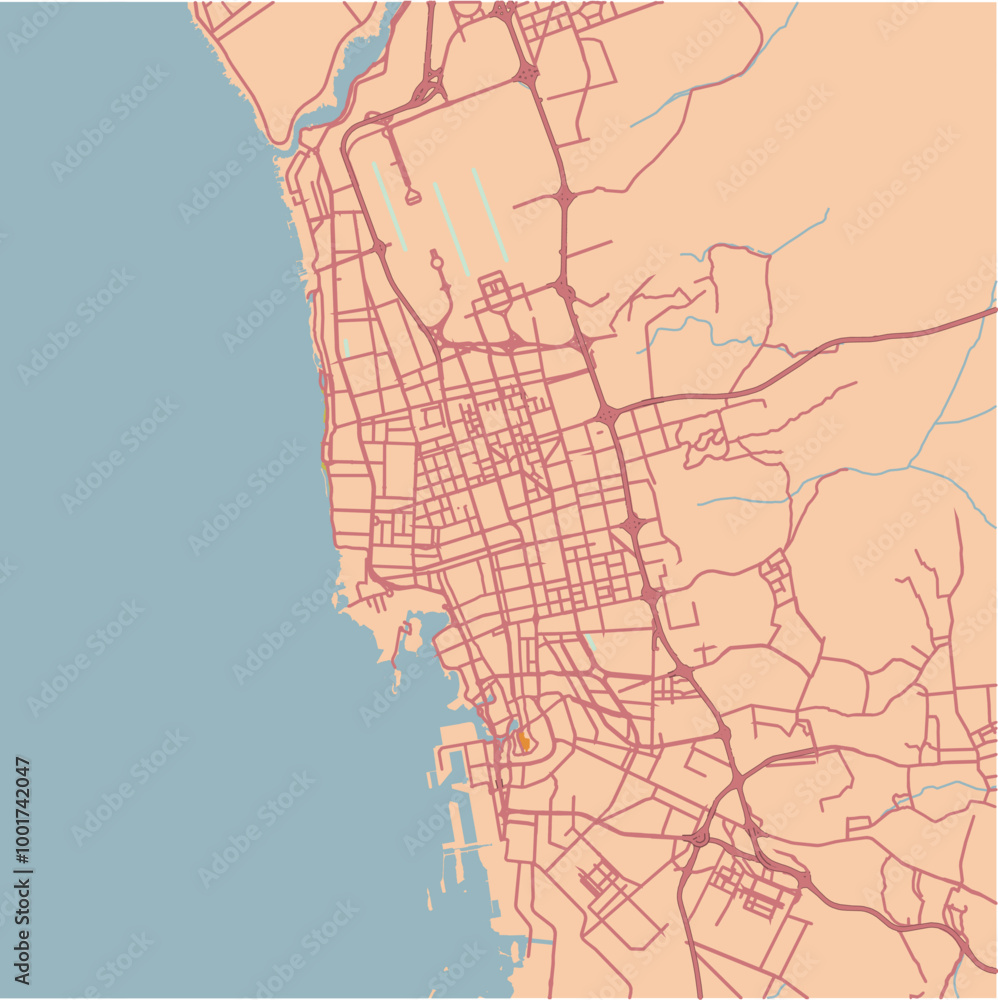 Stock-Vektorgrafik „Map of Jeddah in Saudi Arabia in a sandy theme ...