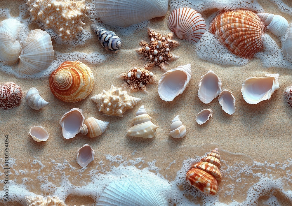 Seashell Sea Shell Seashells Shells Sand Sandy Beach Colorful Seamless ...